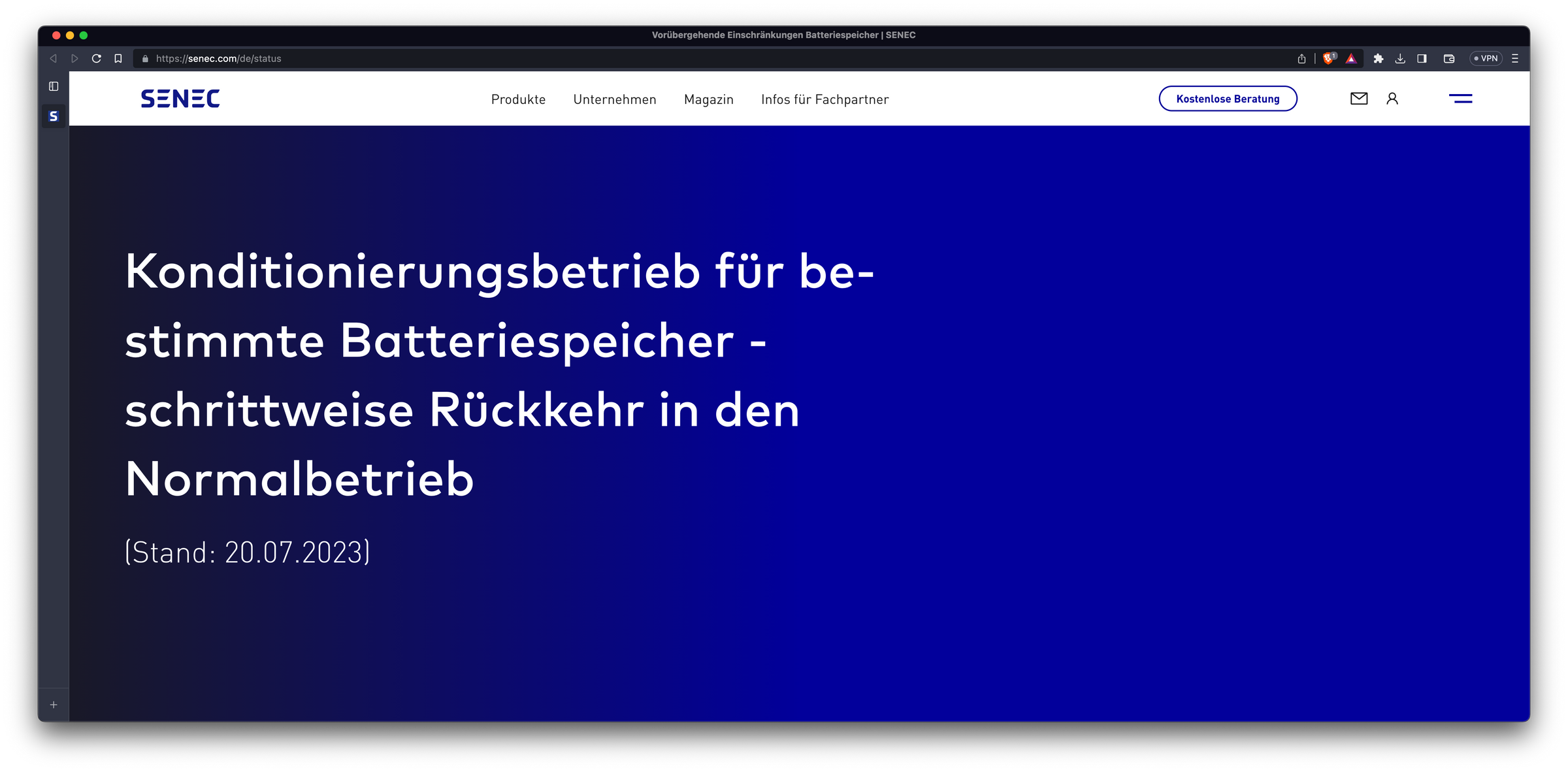 SENEC Konditionierungsbetrieb | Nerd Ranch